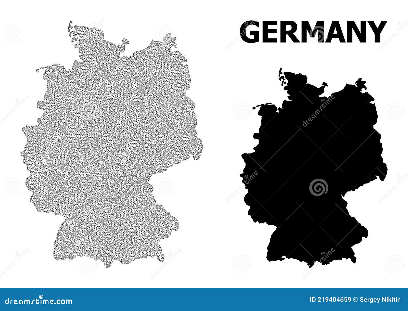 Polygonal 2D Mesh High Resolution Vector Map of Germany Abstractions ...