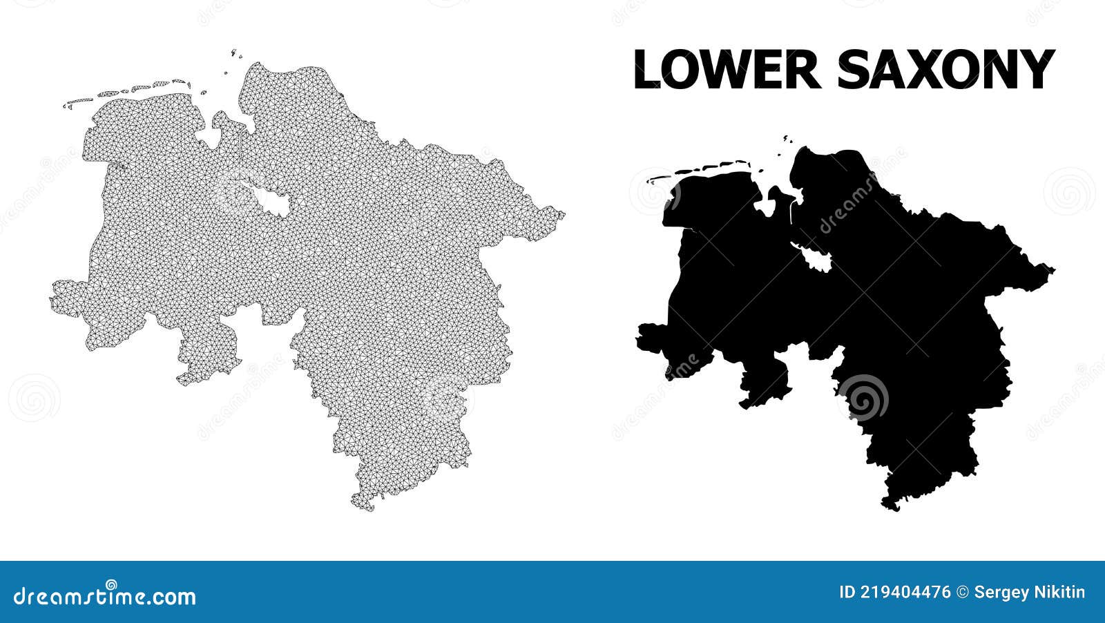 Polygonal 2D Mesh High Resolution Vector Map of Lower Saxony State ...