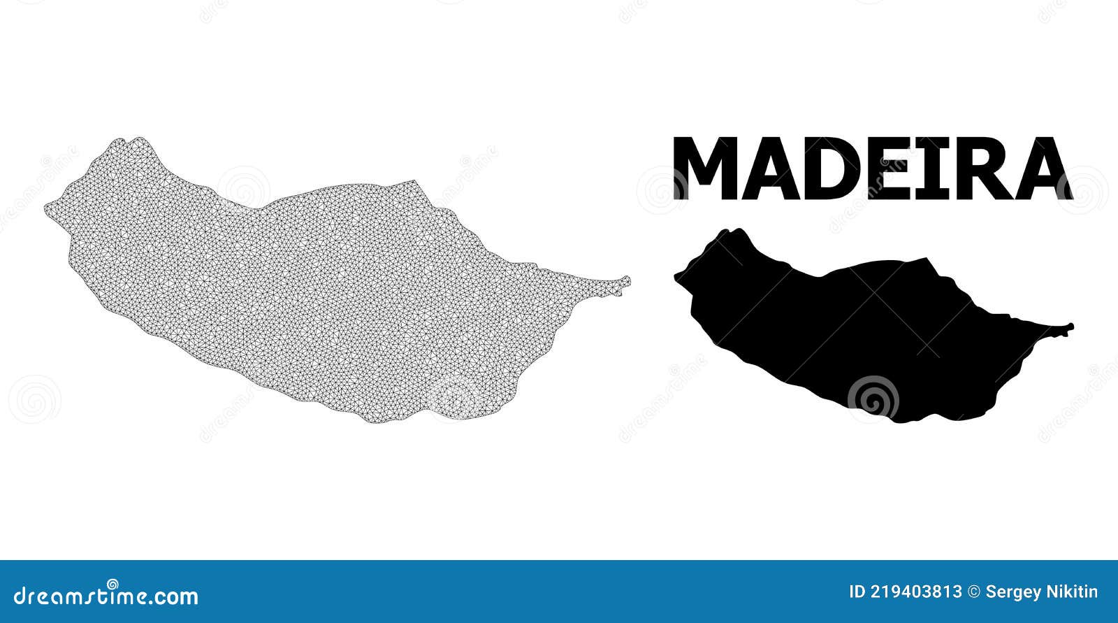 Polygonal 2D Mesh High Resolution Vector Map of Madeira Island ...