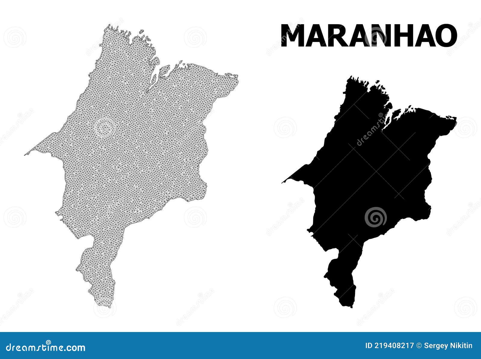 Polygonal 2D Mesh High Resolution Vector Map of Maranhao State ...