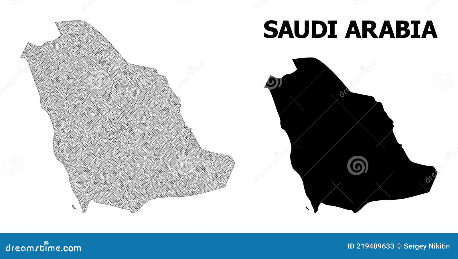 Polygonal 2D Mesh High Resolution Vector Map of Saudi Arabia ...