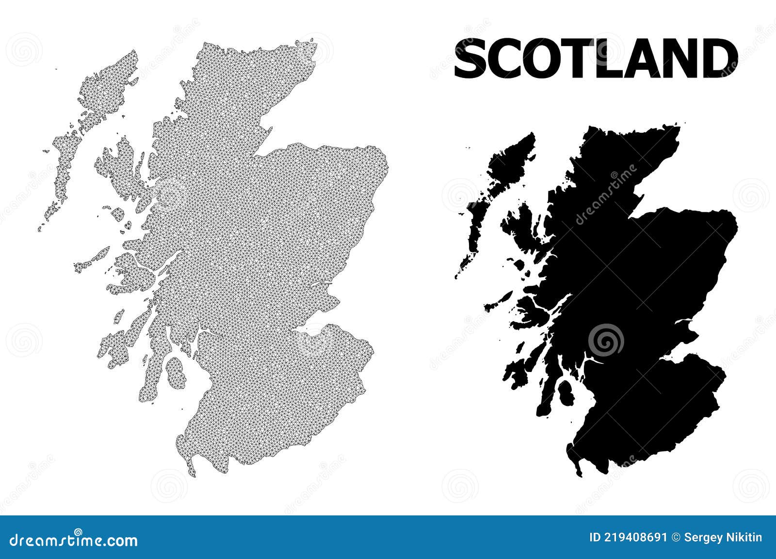 Polygonal 2D Mesh High Resolution Vector Map of Scotland Abstractions ...