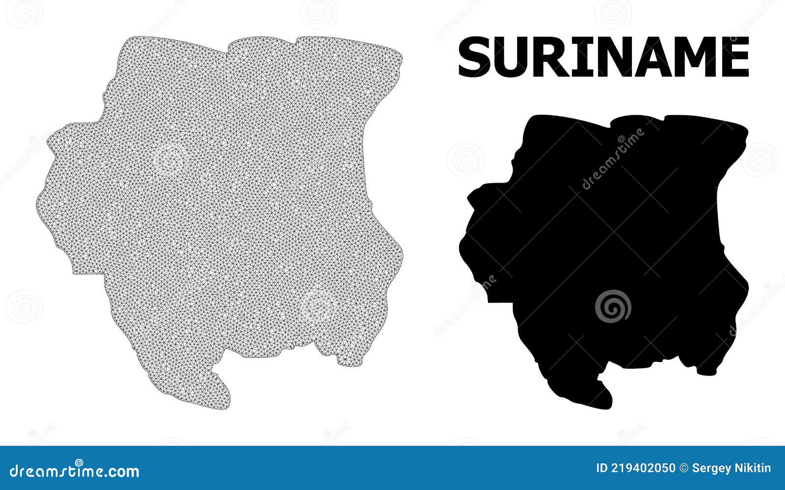 Polygonal 2D Mesh High Resolution Vector Map of Suriname Abstractions ...