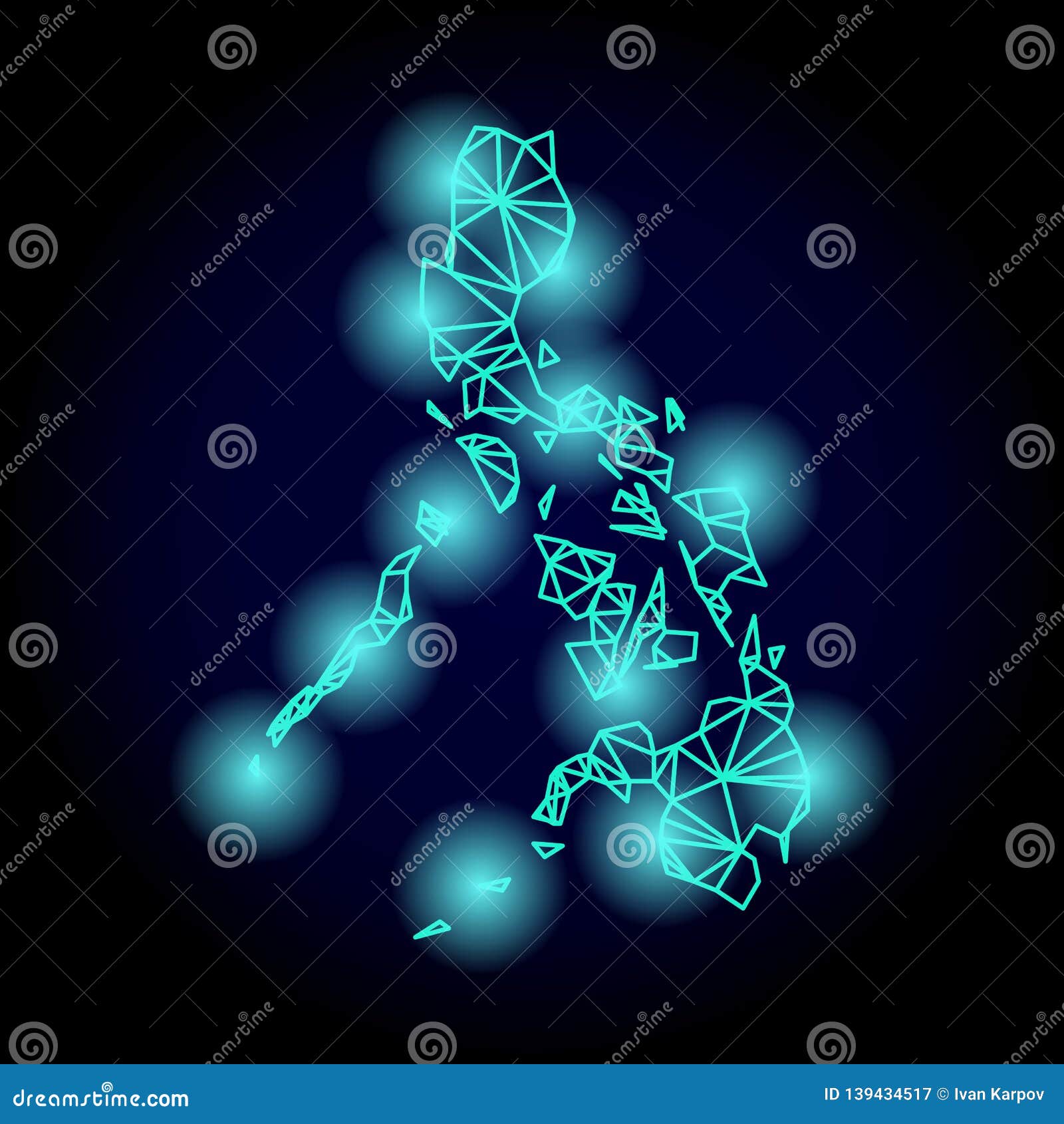 Polygonal 2D Mesh Map of Philippines with Light Spots Stock ... Polygonal 2D Mesh Map of Philippines with Light Spots Stock ...