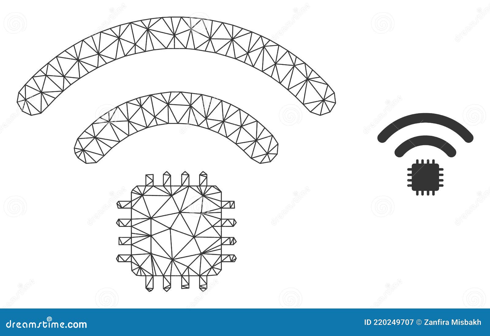 Polygonal 2D Mesh Radio Sensor Icon Stock Vector - Illustration of ...