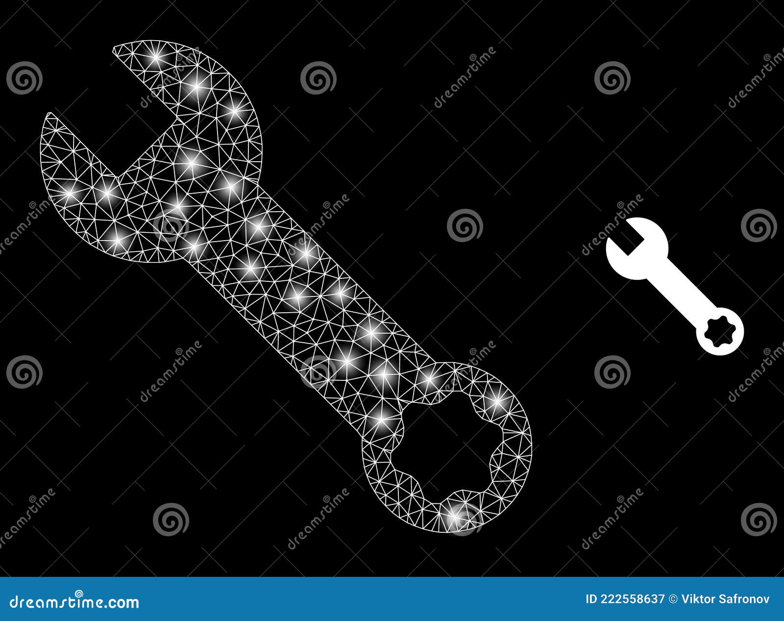 Polygonal 2D Mesh Spanner with Lightspots Stock Vector - Illustration ...