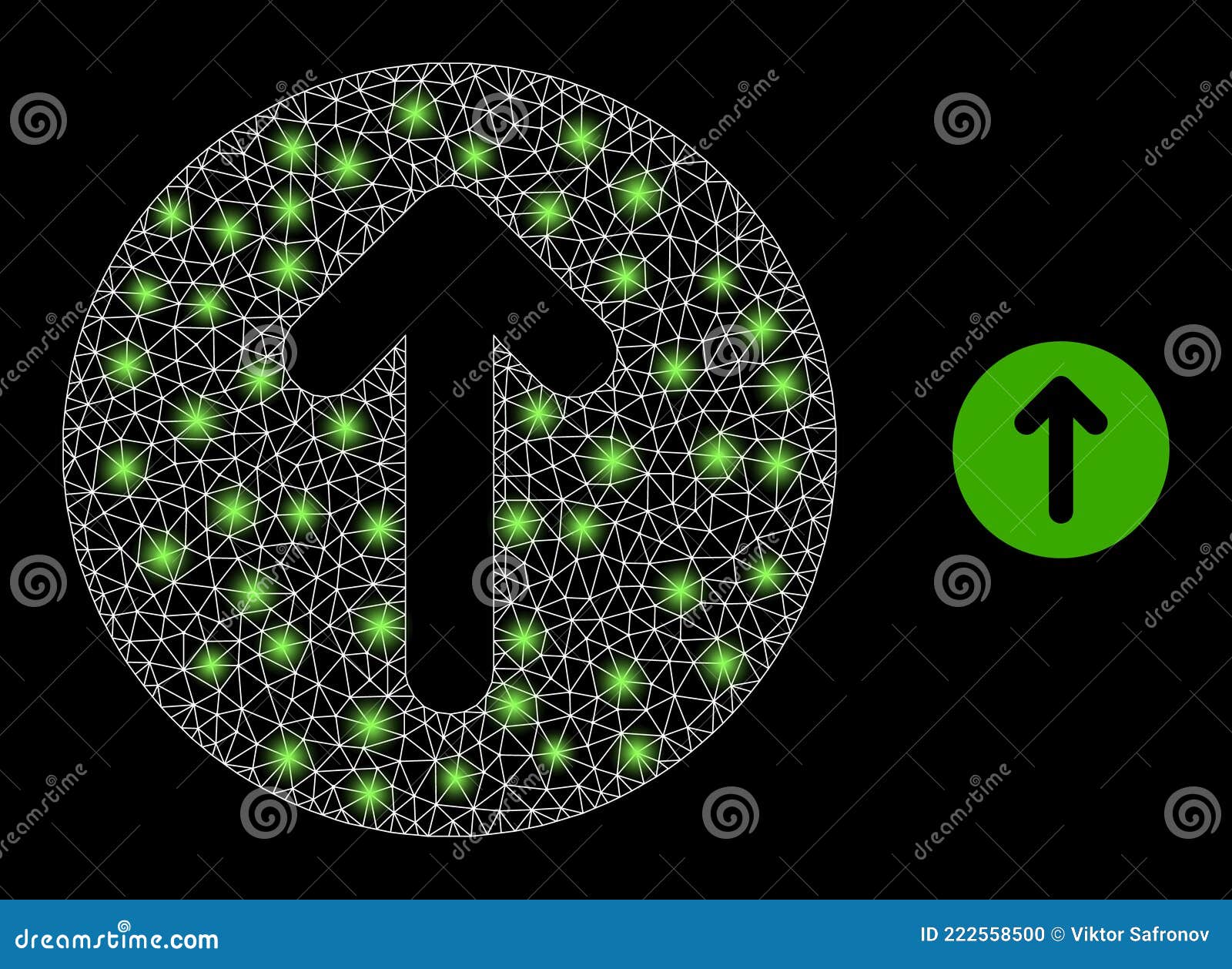 Polygonal 2D Mesh Up Direction with Glare Spots Stock Vector ...