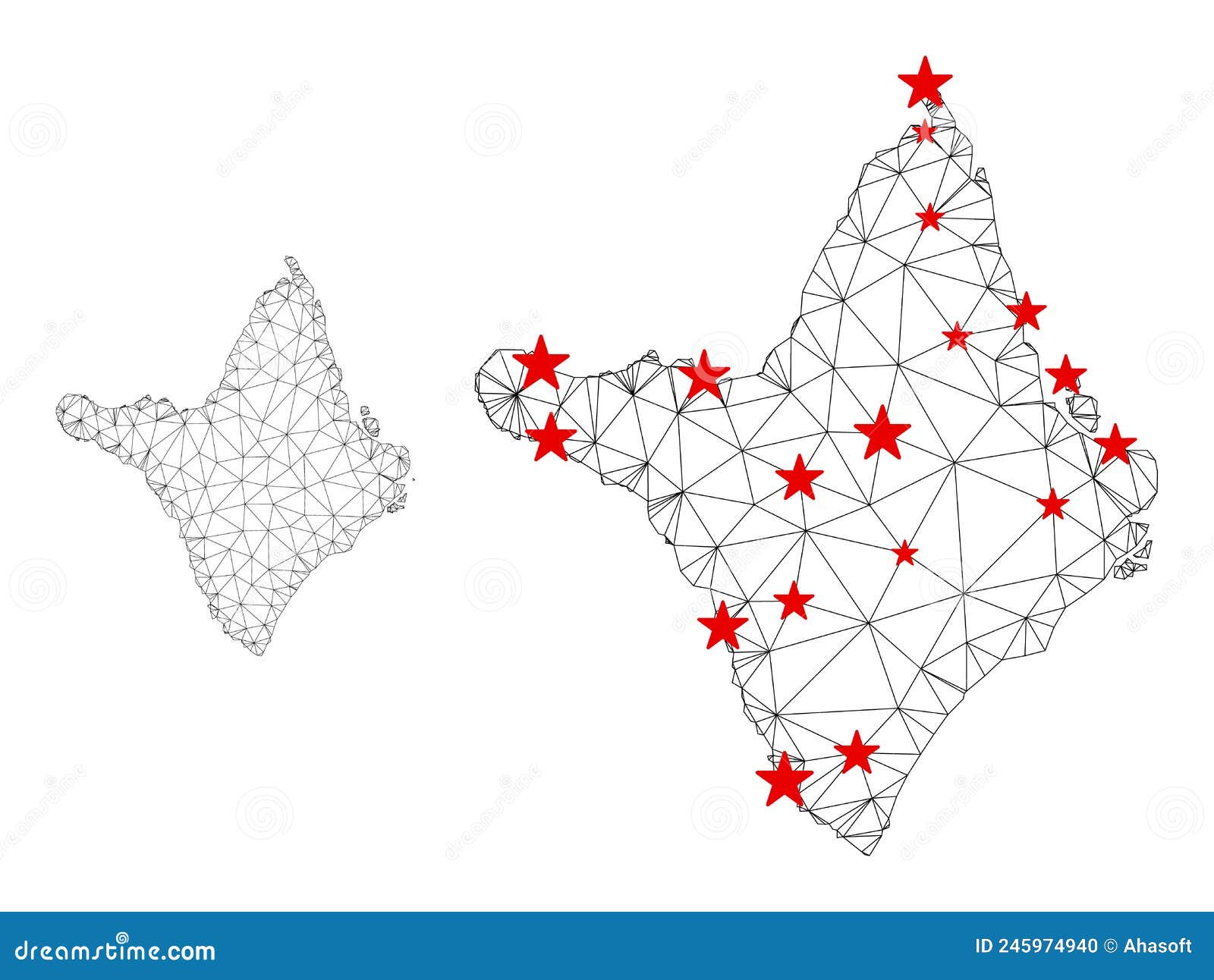 Polygonal 2D Mesh Vector Amapa State Map with Stars Stock Vector ...
