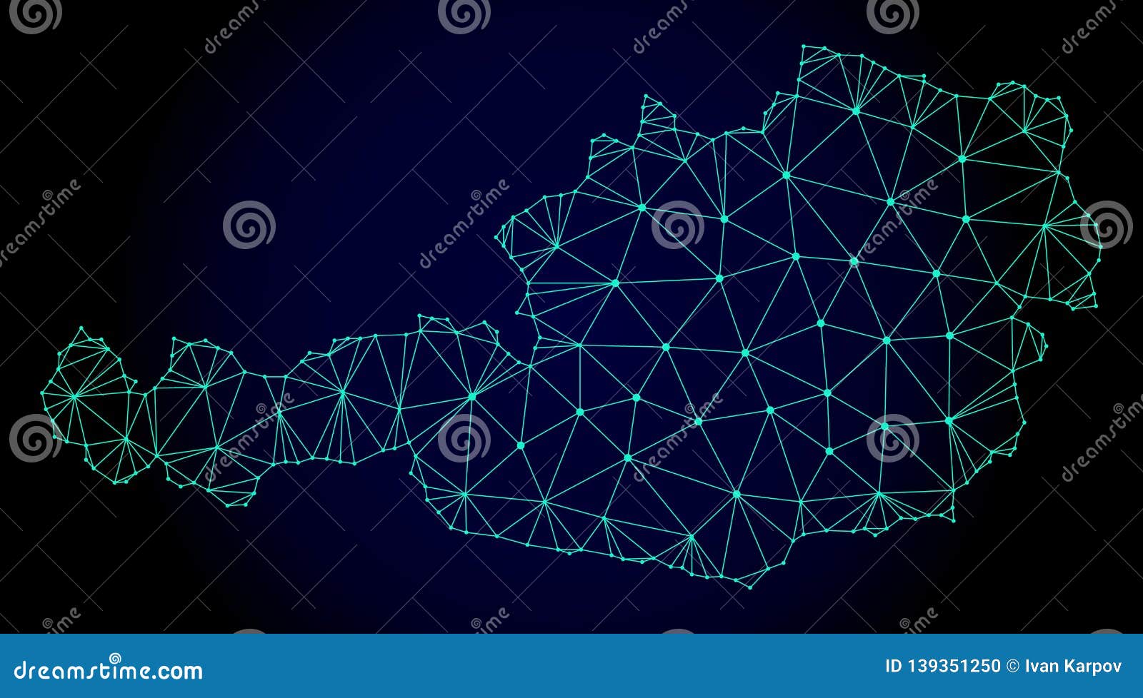 Polygonal 2D Mesh Vector Map of Austria Abstractions Stock Vector ...
