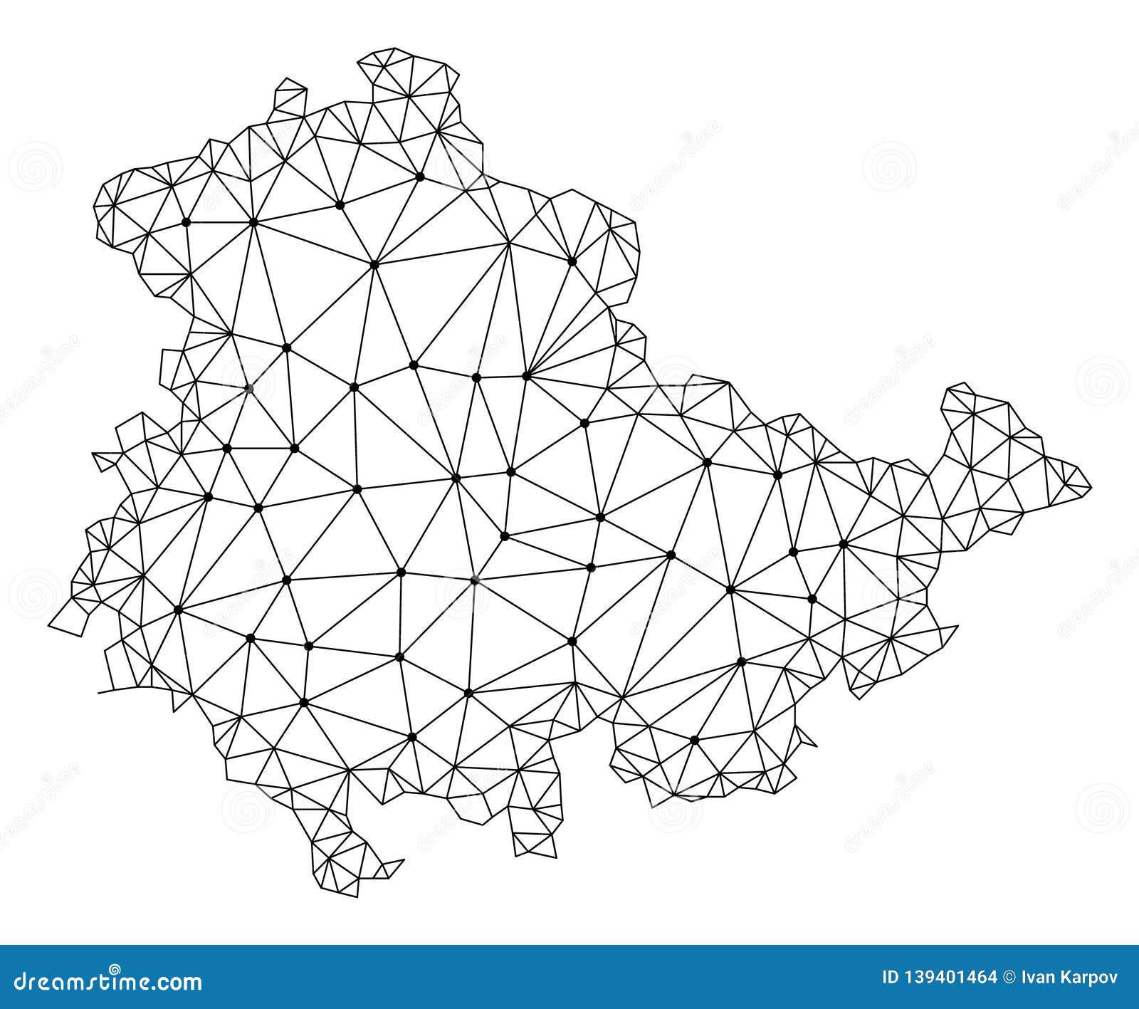 Polygonal 2D Mesh Vector Map of Thuringia State Stock Vector ...