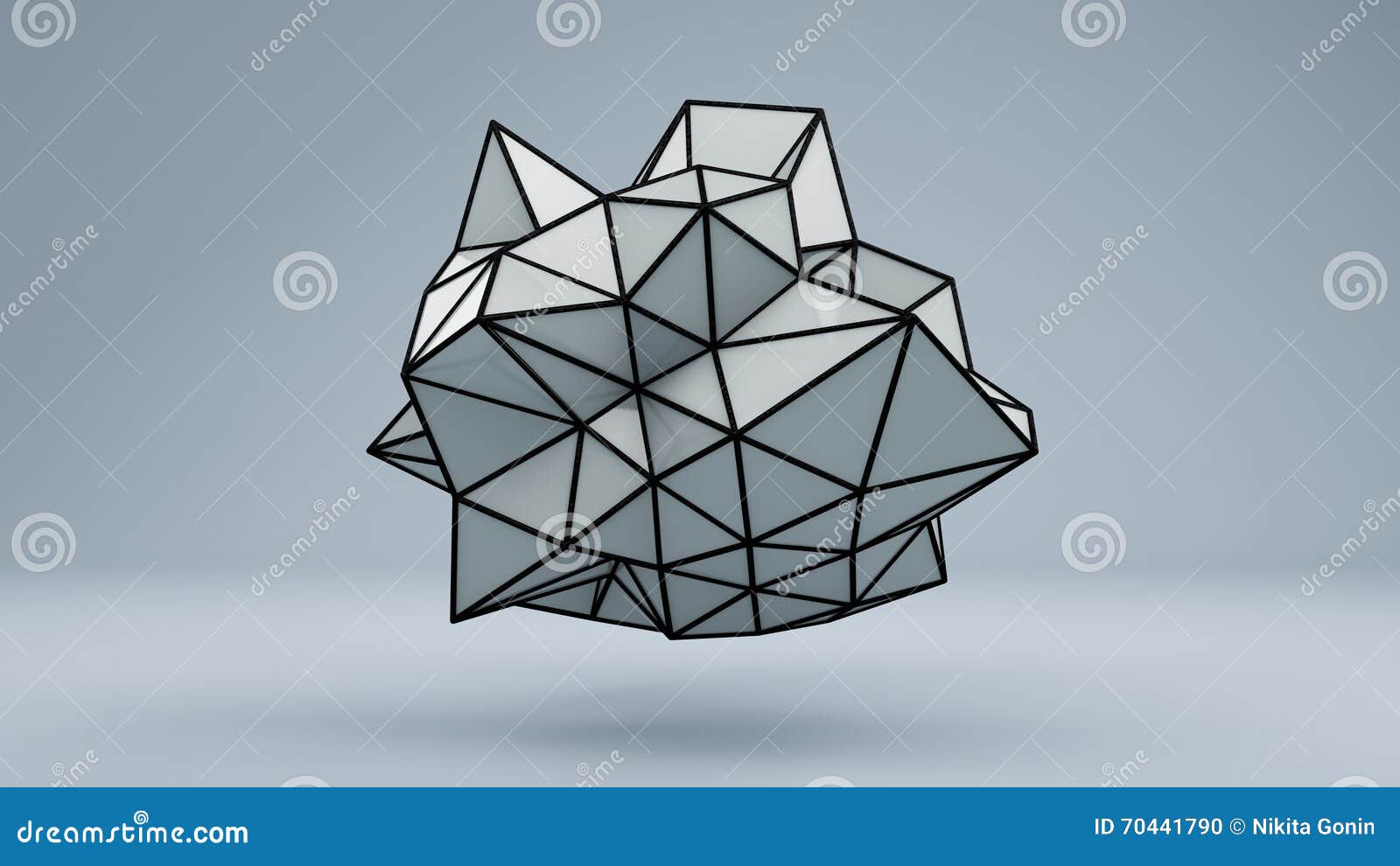 Polygonal 3D Shape in Studio Stock Illustration - Illustration of ...