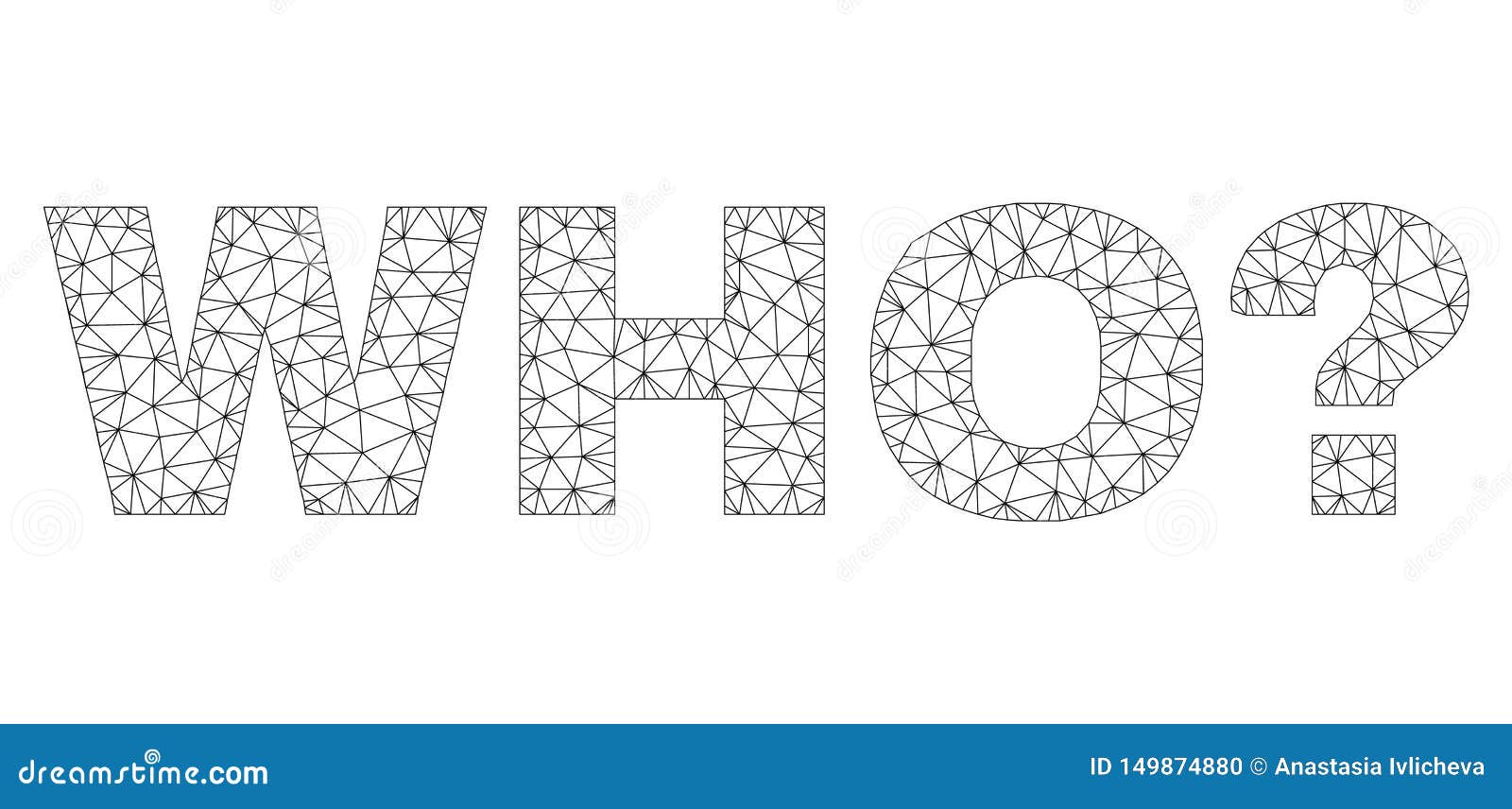 Polygonal 2D WHO Text Caption Stock Vector - Illustration of lowpoly ...