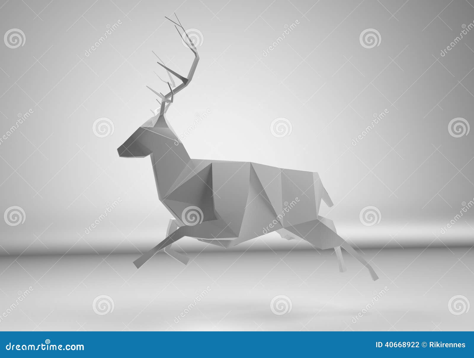 Polygonal deer stock illustration. Illustration of polygonal - 40668922