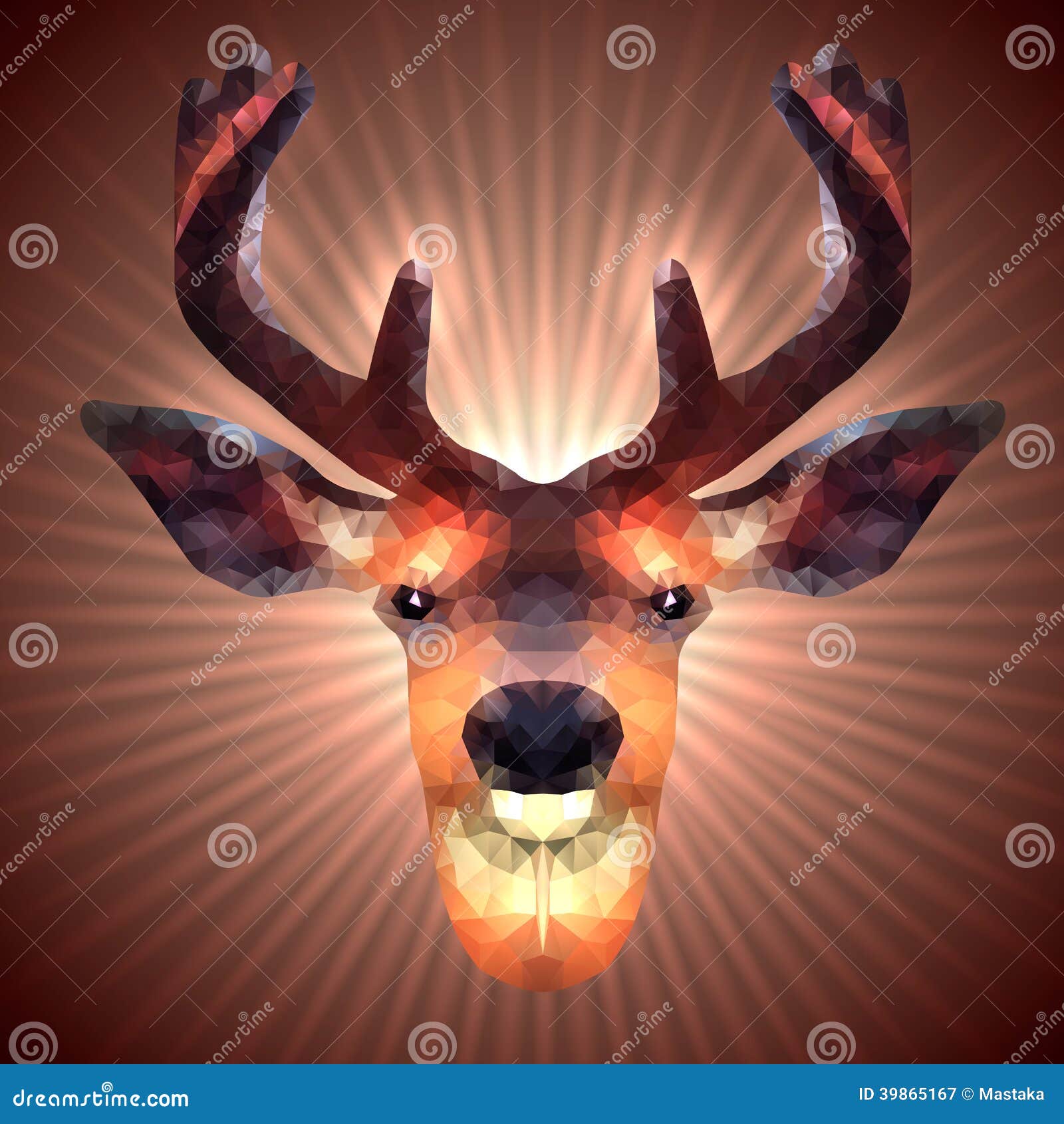 Polygonal Deer stock vector. Illustration of radiant - 39865167