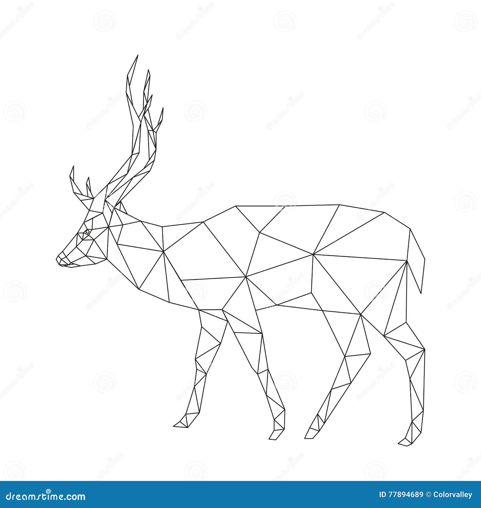 Polygonal deer stock vector. Illustration of isolated - 77894689