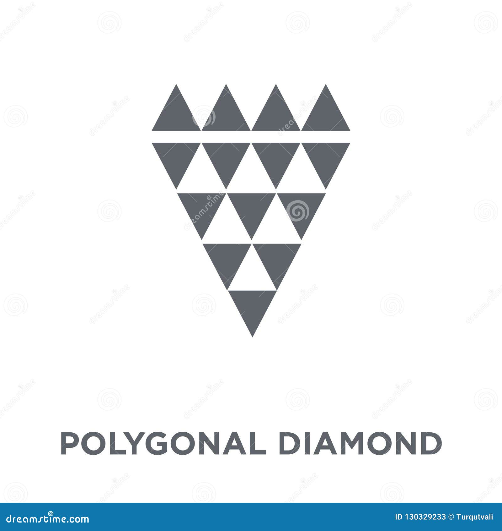 Polygonal Diamond Shape of Small Triangles Icon from Geometry Co Stock ...