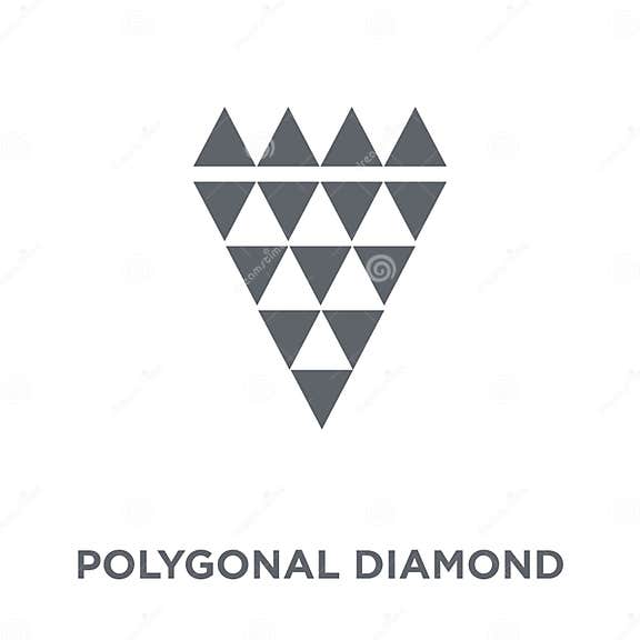 Polygonal Diamond Shape of Small Triangles Icon from Geometry Co Stock ...