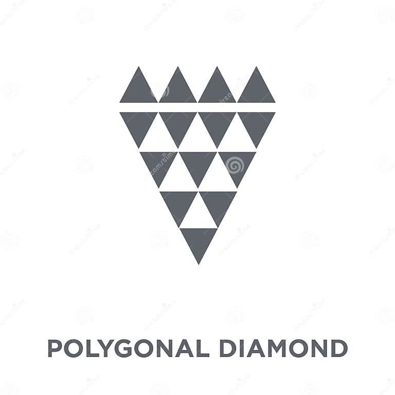Polygonal Diamond Shape of Small Triangles Icon from Geometry Co Stock ...