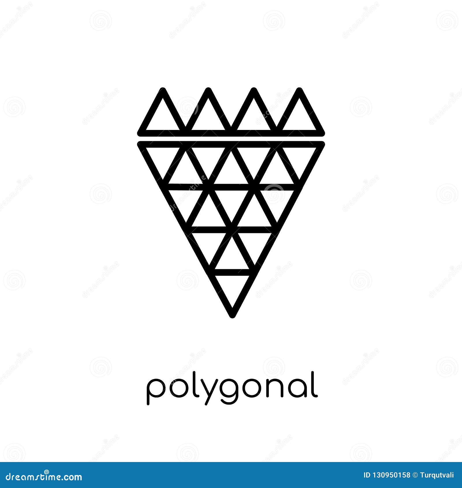 Polygonal Diamond Shape of Small Triangles Icon from Geometry Co Stock ...