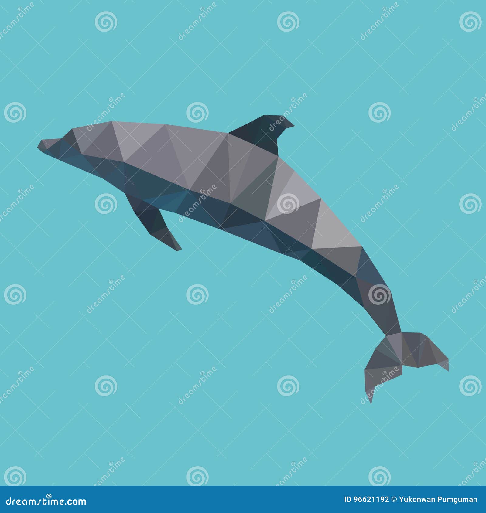 Polygonal Dolphin, Polygon Geometric Sea Animal, Vector Stock Vector ...