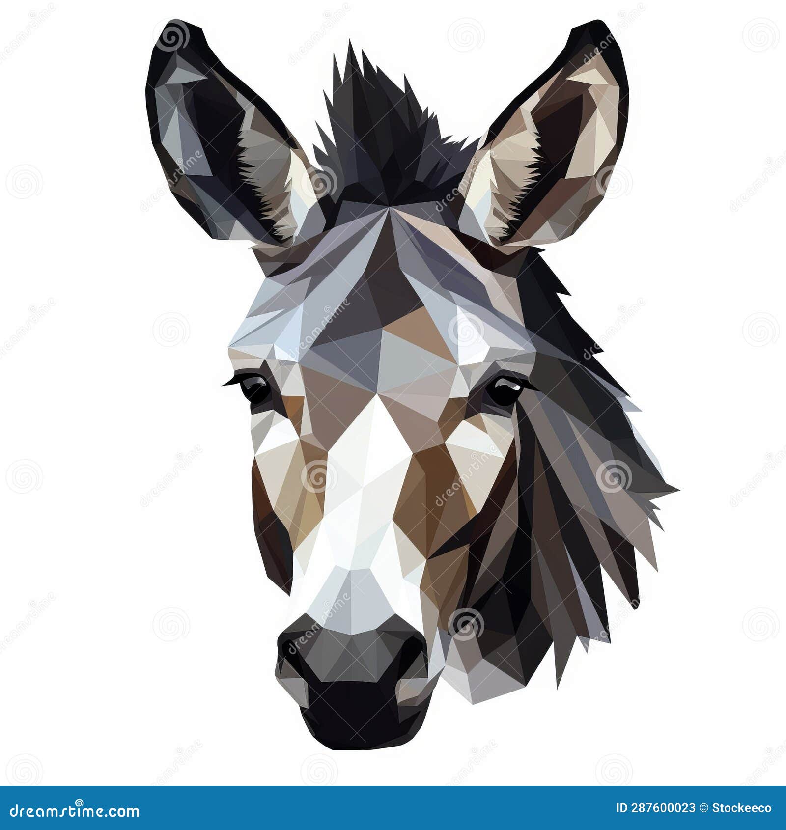 Cute Donkey Head Vector Illustration in James Bullough Style Stock ...