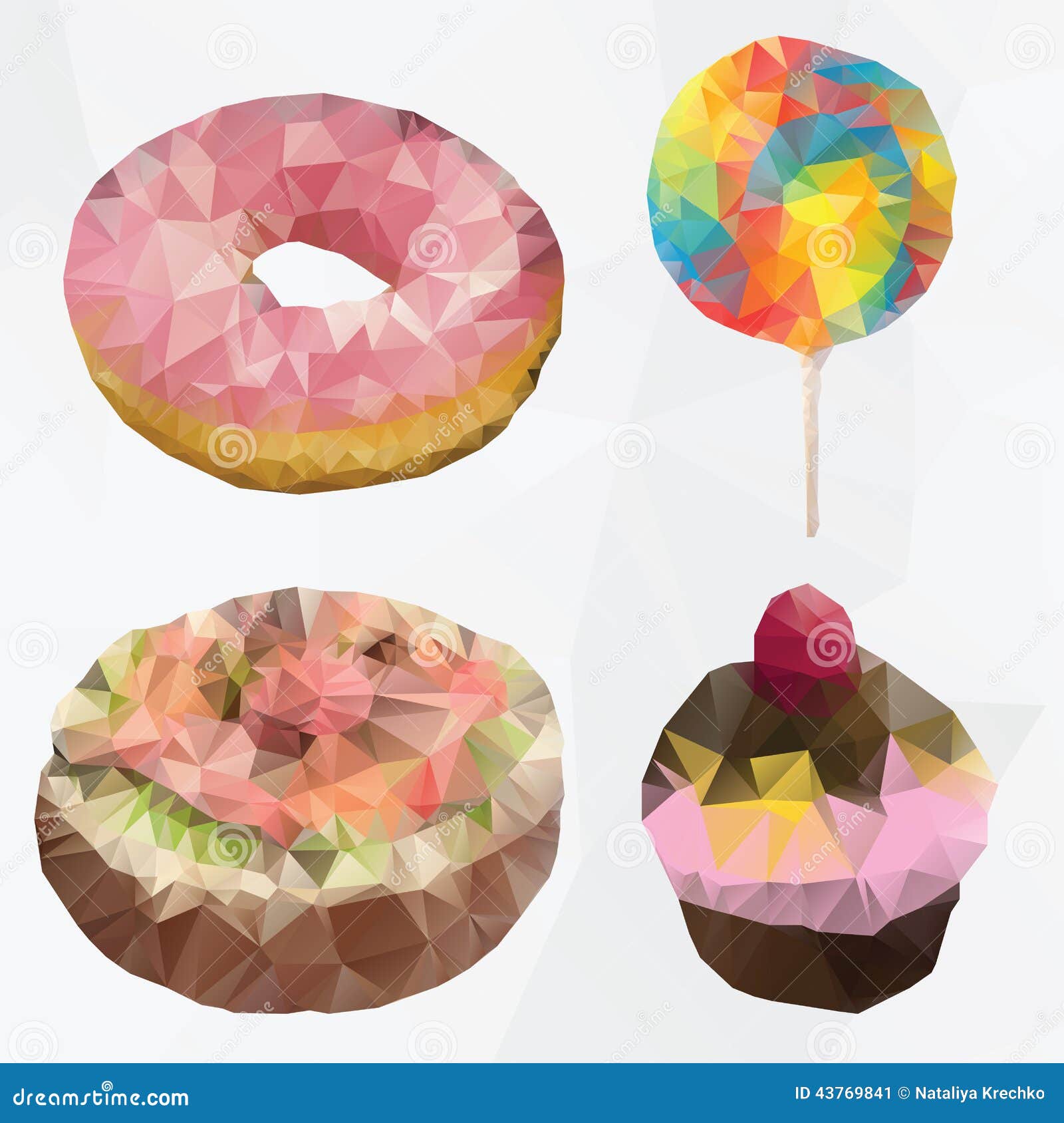 Polygonal Donut, Cakes, Sweet Stock Vector - Illustration of graphic ...