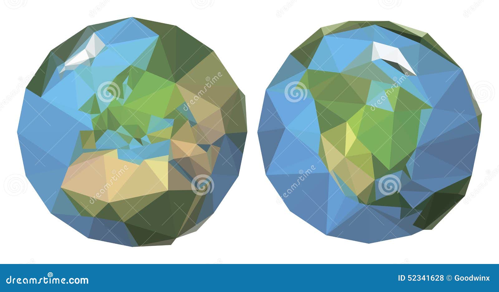 Polygonal earth. 2 sides. stock vector. Illustration of countries ...