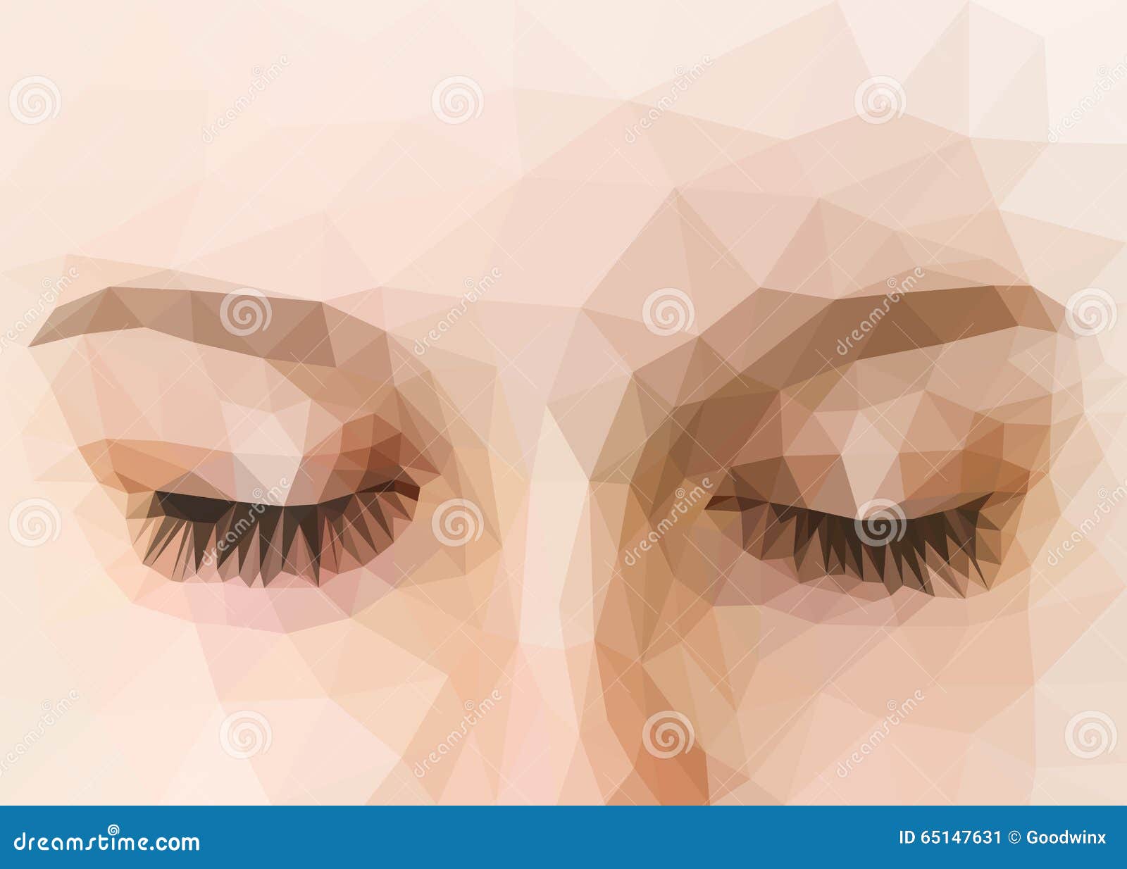 Polygonal Eyes Closed High Precision Stock Vector - Illustration of ...