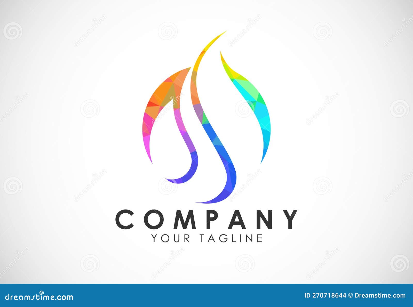 Polygonal Fire Flame Logo. Colorful Low Poly Flame Logo. Low Poly ...