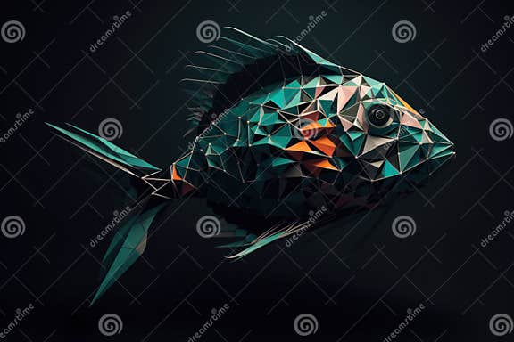 Polygonal Fish Logo Generative Ai Stock Illustration - Illustration of ...