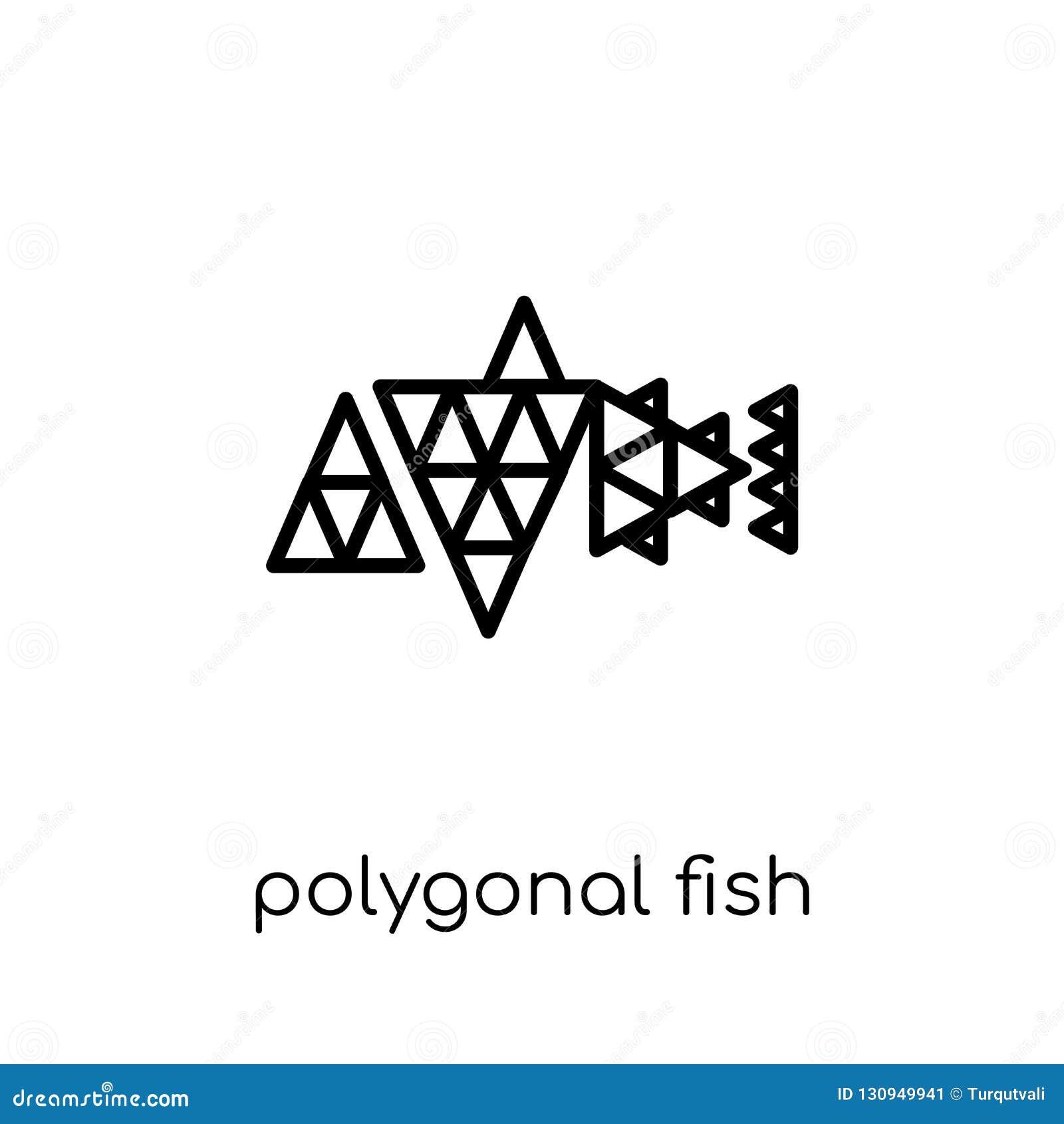 Polygonal Fish Shape of Small Triangles Icon from Geometry Colle Stock ...