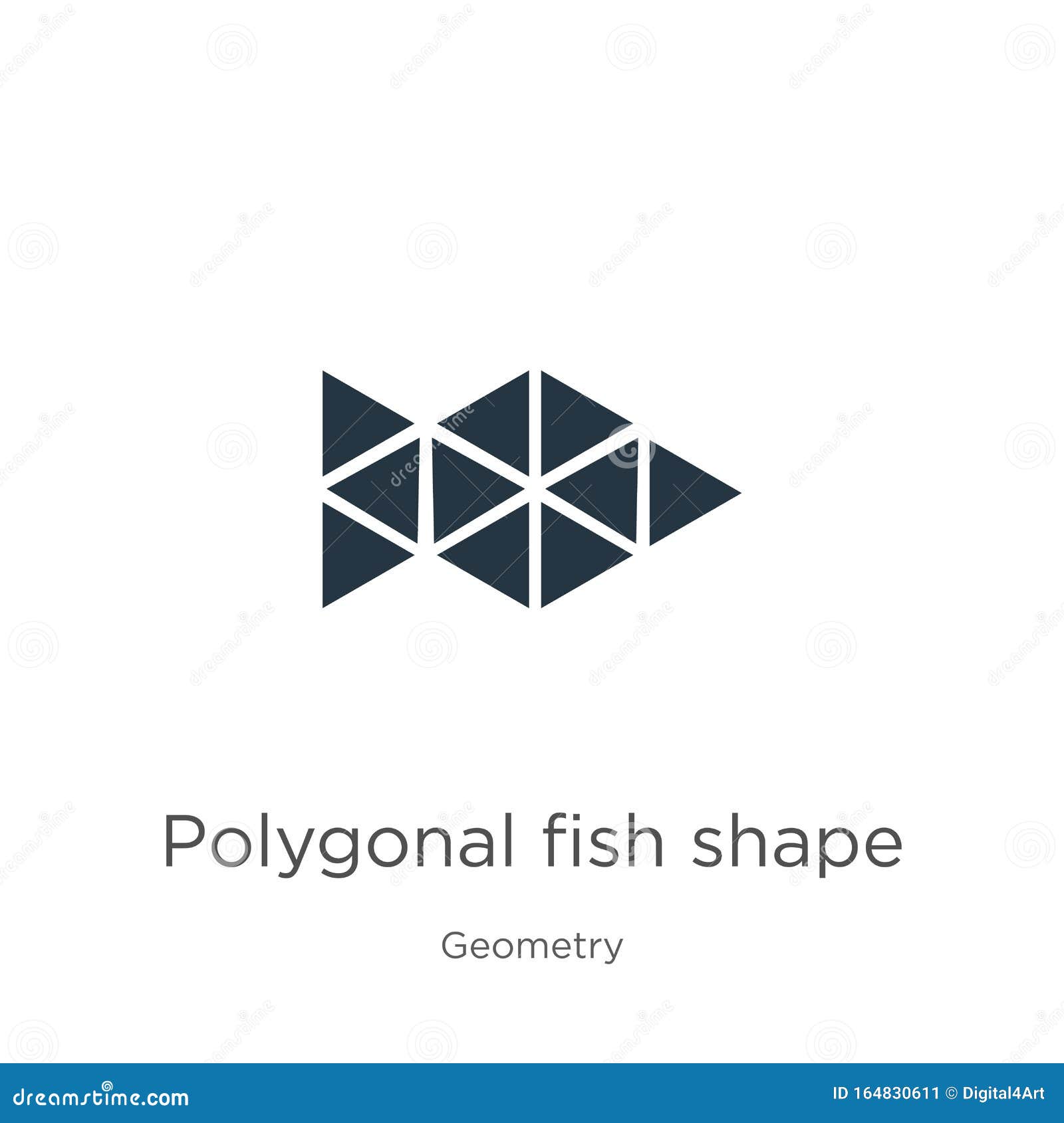 Polygonal Fish Shape Of Small Triangles Icon On White Background ...