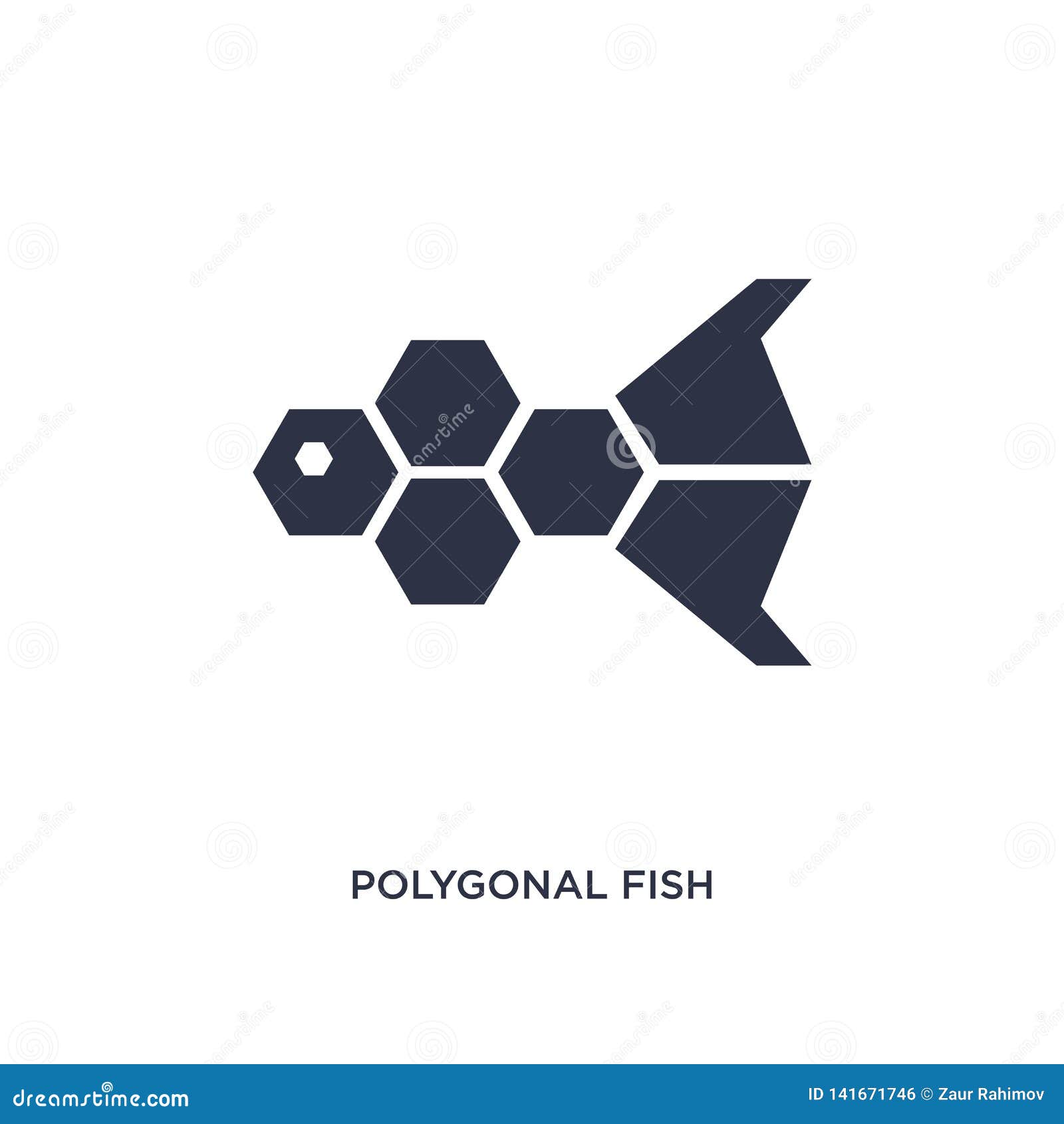 Polygonal Fish Shape Of Small Triangles Icon On White Background ...