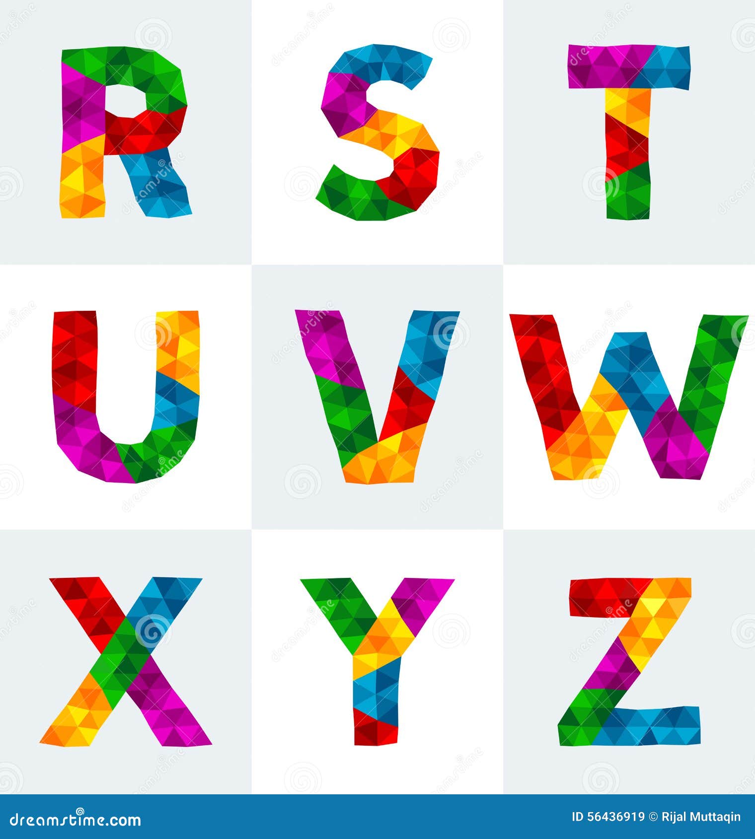 Polygonal font stock vector. Illustration of letter, typography - 56436919