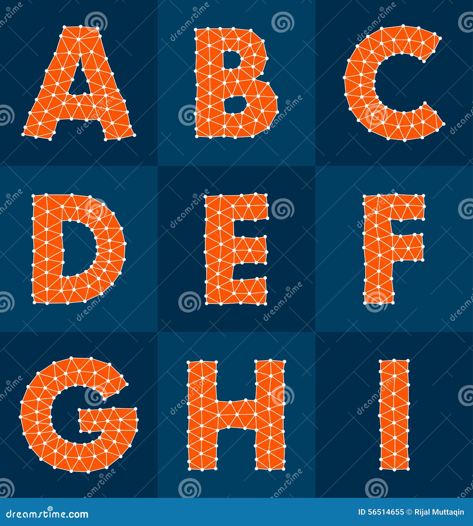 Polygonal font stock vector. Illustration of digital - 56514655