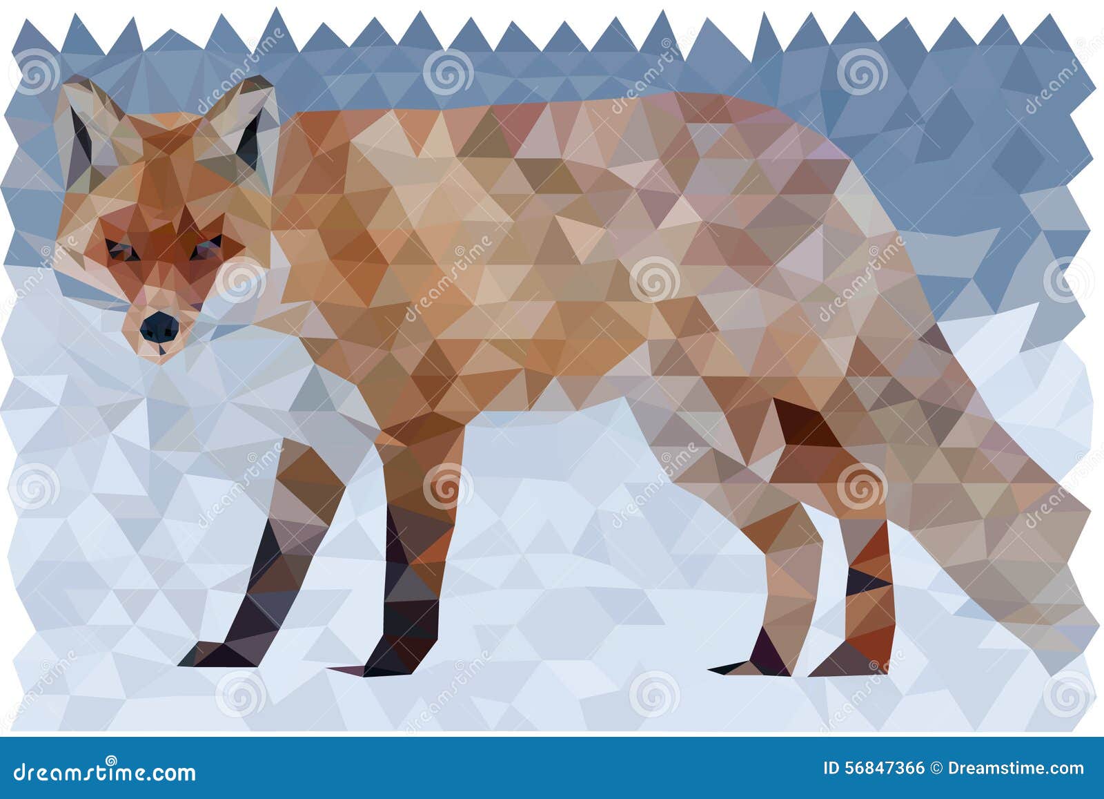 Polygonal Fox stock vector. Illustration of view, polygonal - 56847366