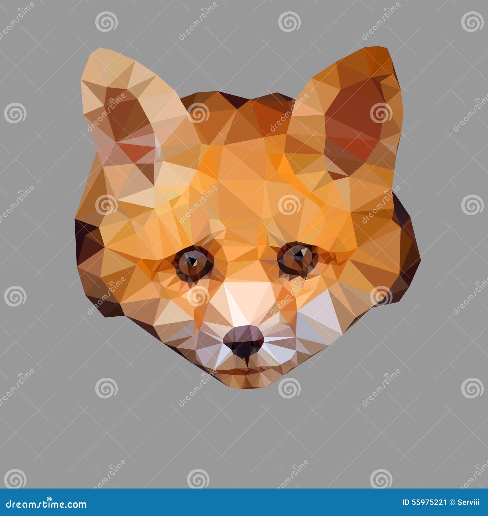 Polygonal fox stock vector. Illustration of style, vector - 55975221