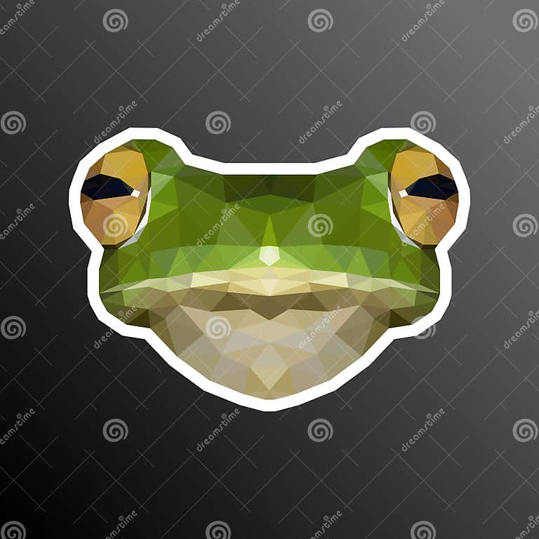 Polygonal Frog Head Sticker Stock Illustration - Illustration of ...