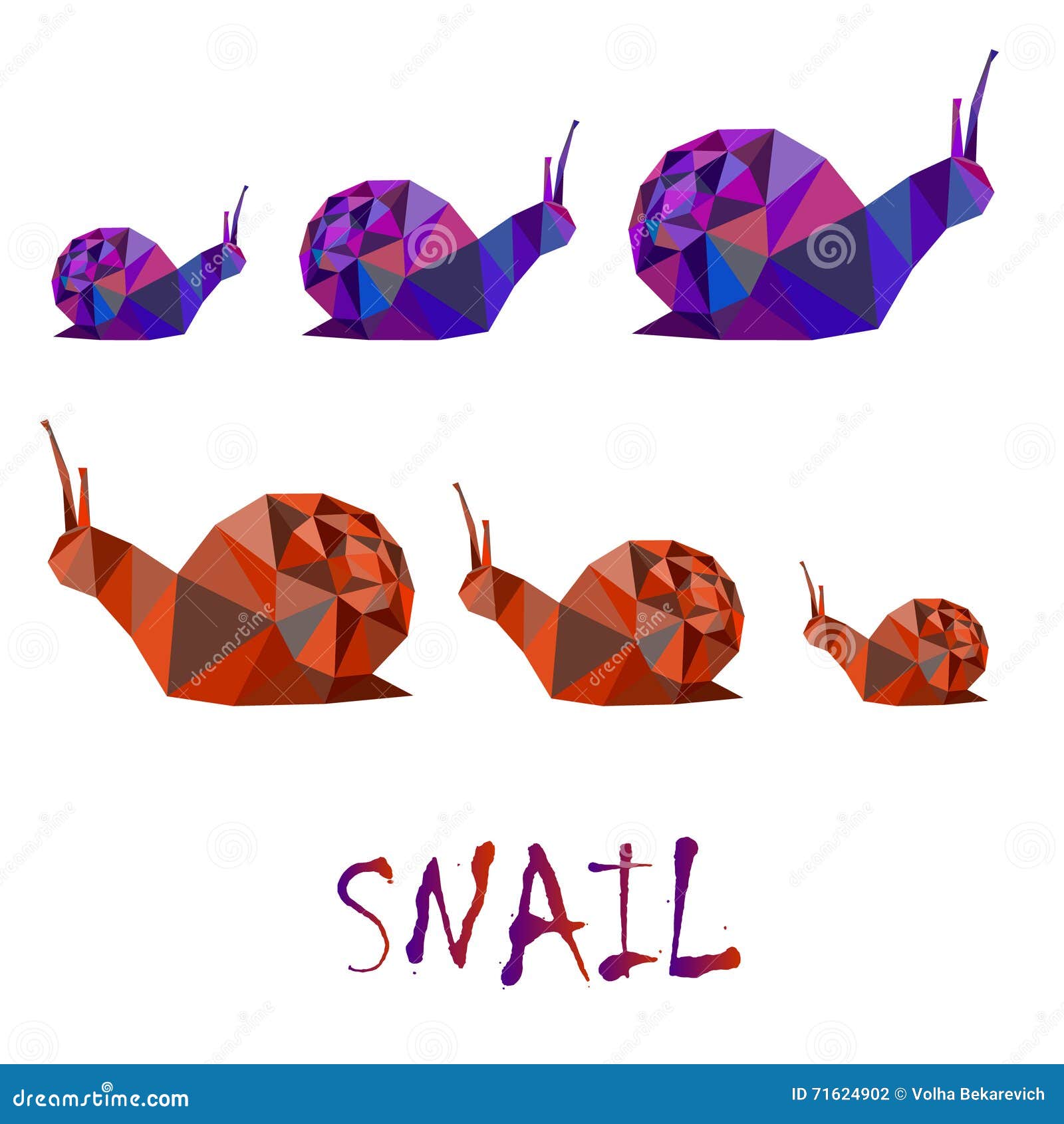 Polygonal Garden Snail Illustration Stock Vector - Illustration of ...