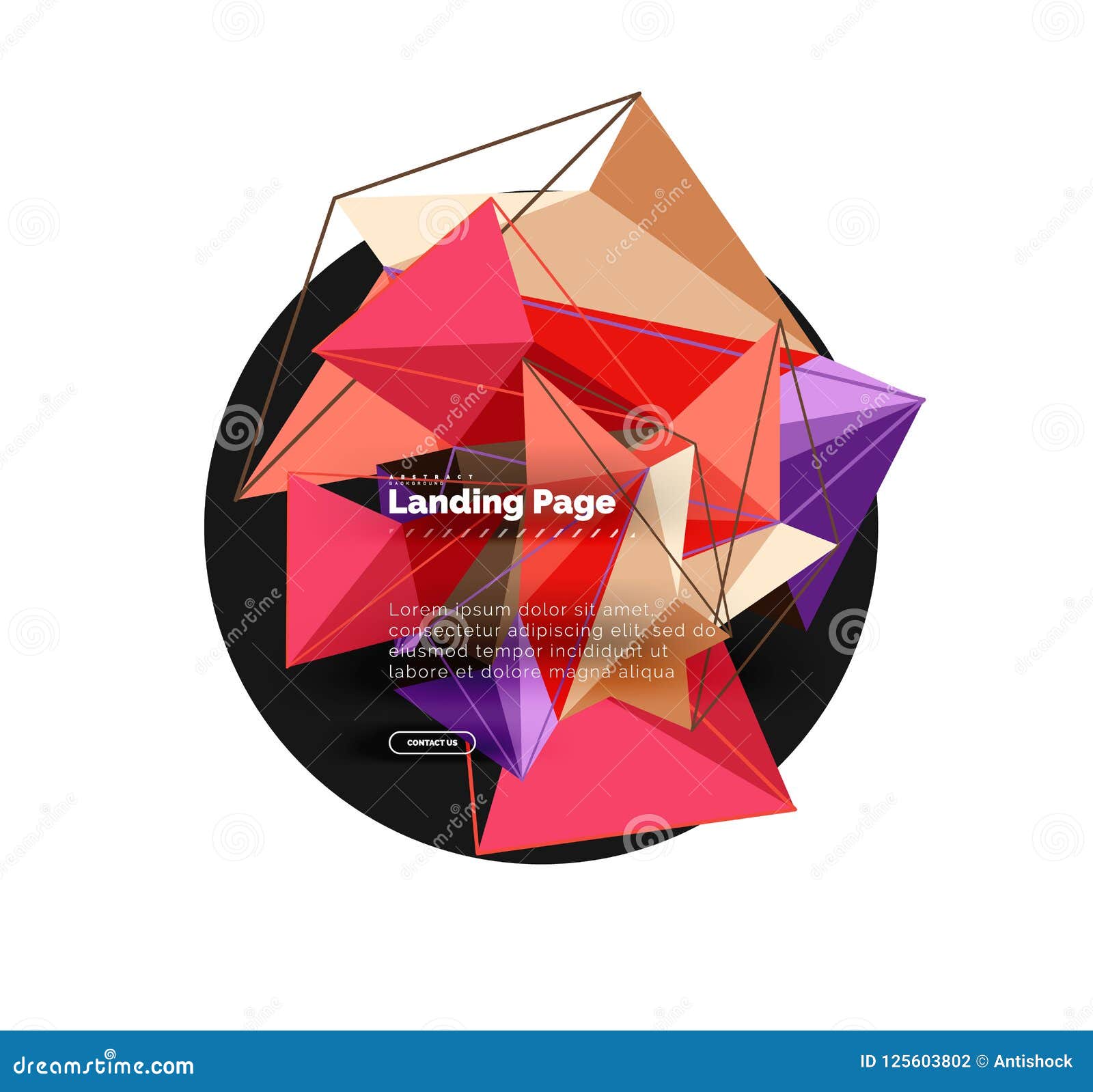 Polygonal Geometric Design, Abstract Shape Made of Triangles, Trendy ...