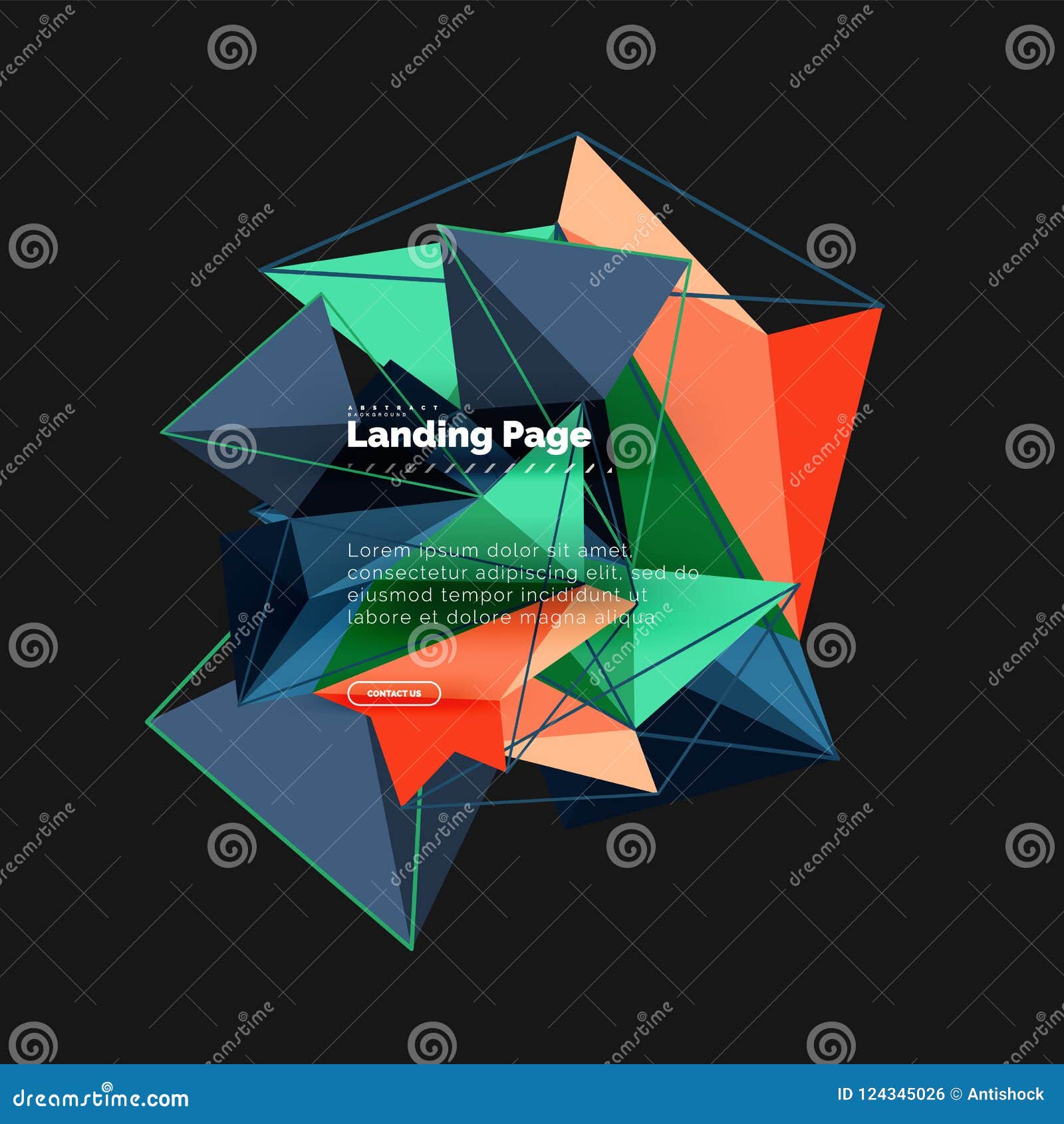 Polygonal Geometric Design, Abstract Shape Made of Triangles, Trendy ...