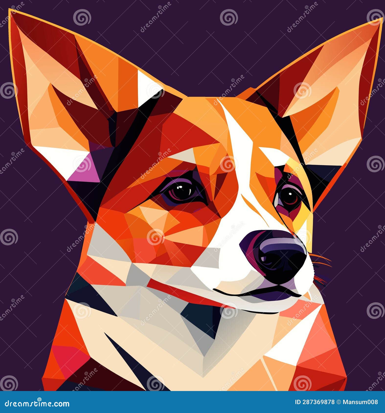 Polygonal Geometric Dog Portrait. Illustration Stock Illustration ...