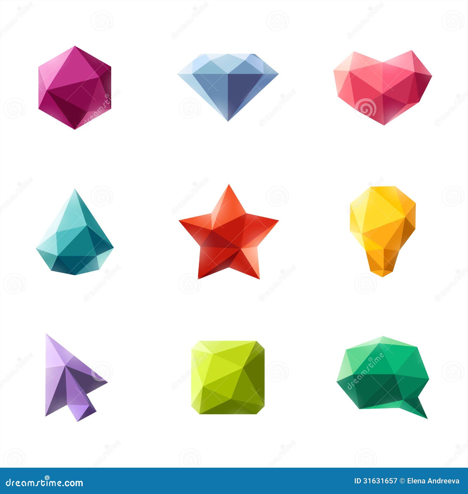 Polygonal Geometric Figures Set Design Elements Stock Illustrations ...