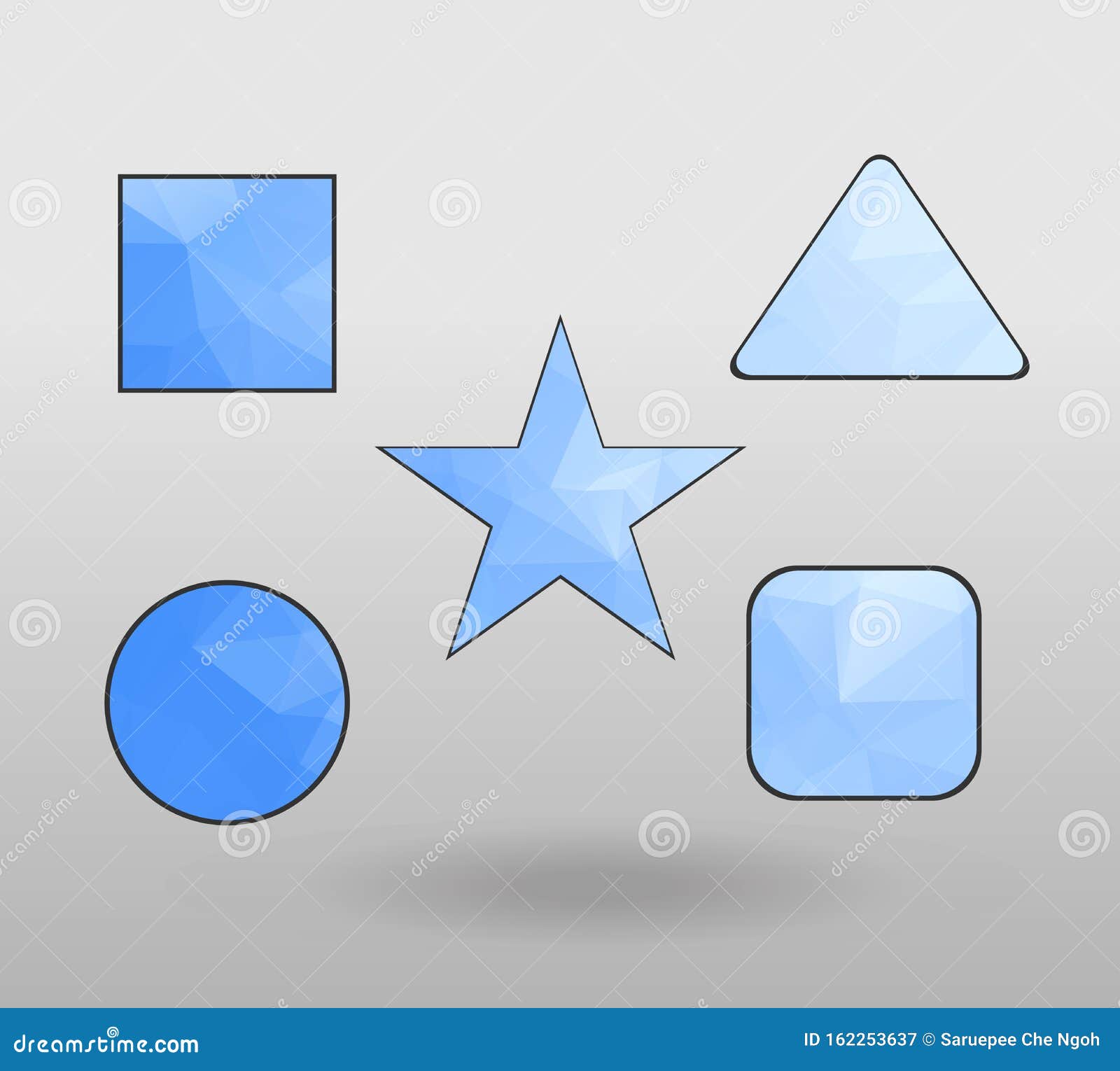 Polygonal Geometric Figures. Set of Design Elements with Square, Circle ...