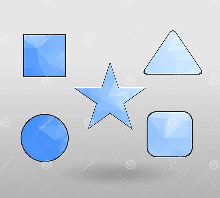 Polygonal Geometric Figures. Set of Design Elements with Square, Circle ...
