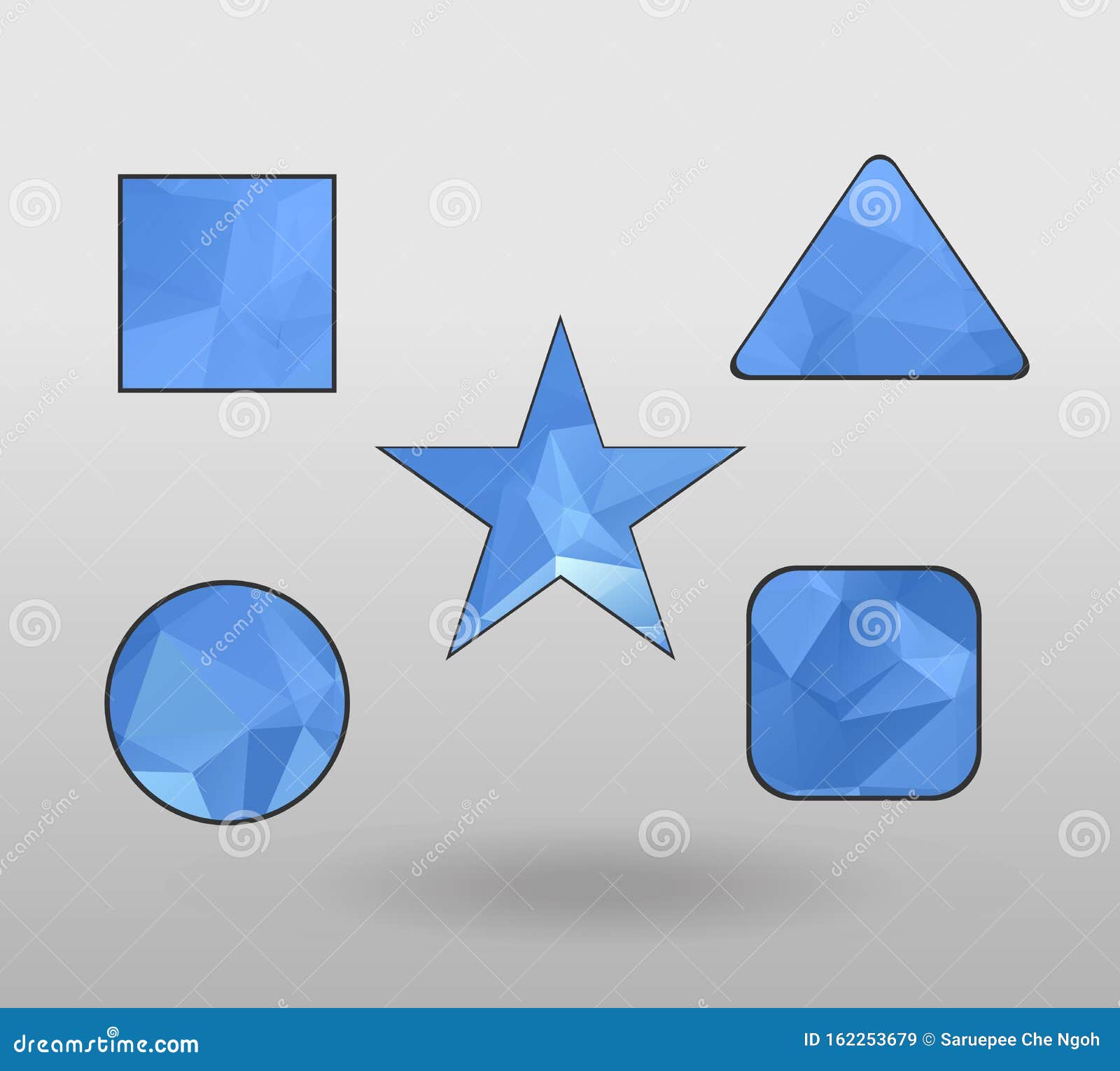 Polygonal Geometric Figures. Set of Design Elements with Square, Circle ...