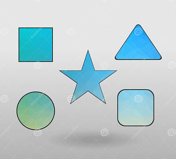 Polygonal Geometric Figures. Set of Design Elements with Square, Circle ...