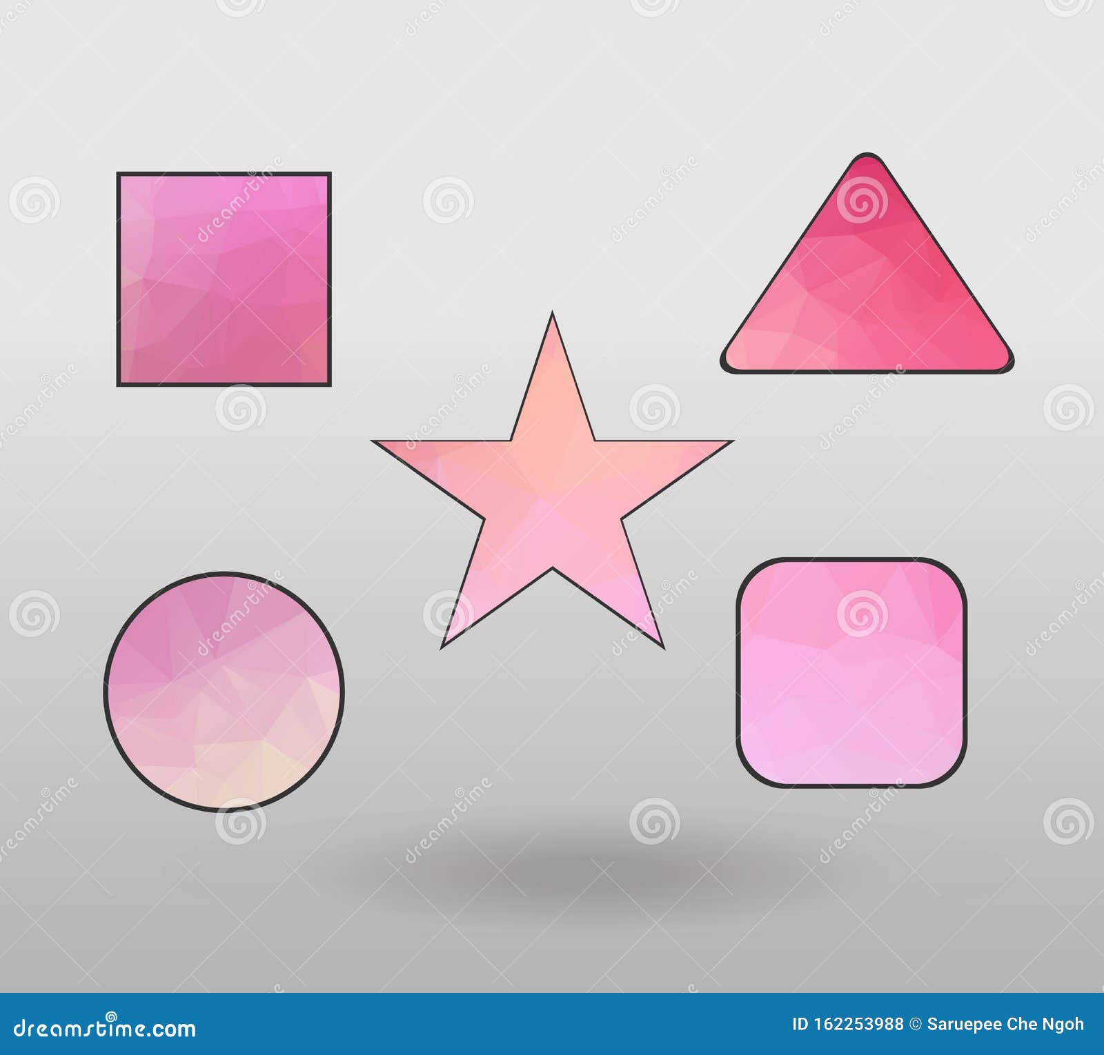 Polygonal Geometric Figures. Set of Design Elements with Square, Circle ...