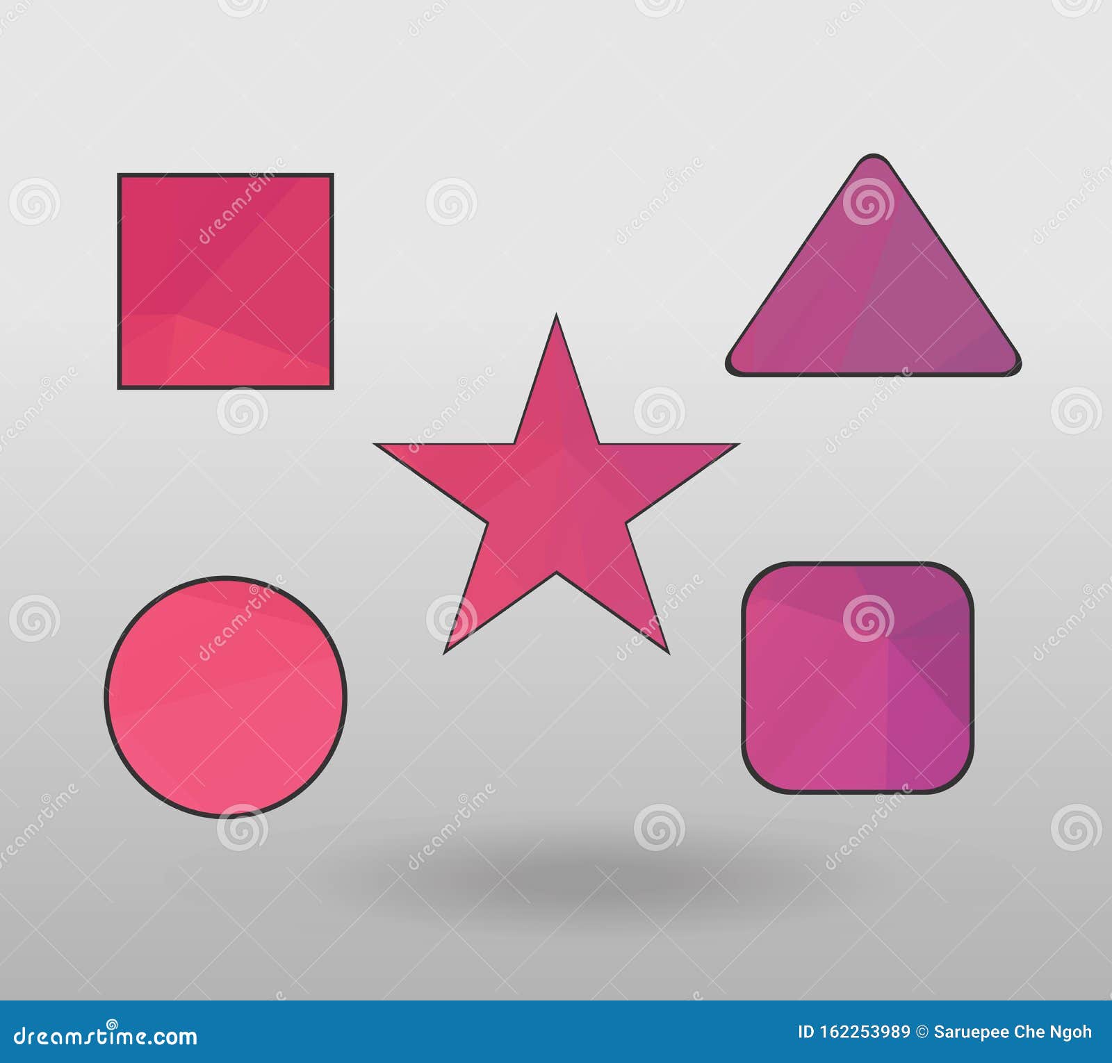 Polygonal Geometric Figures. Set of Design Elements with Square, Circle ...