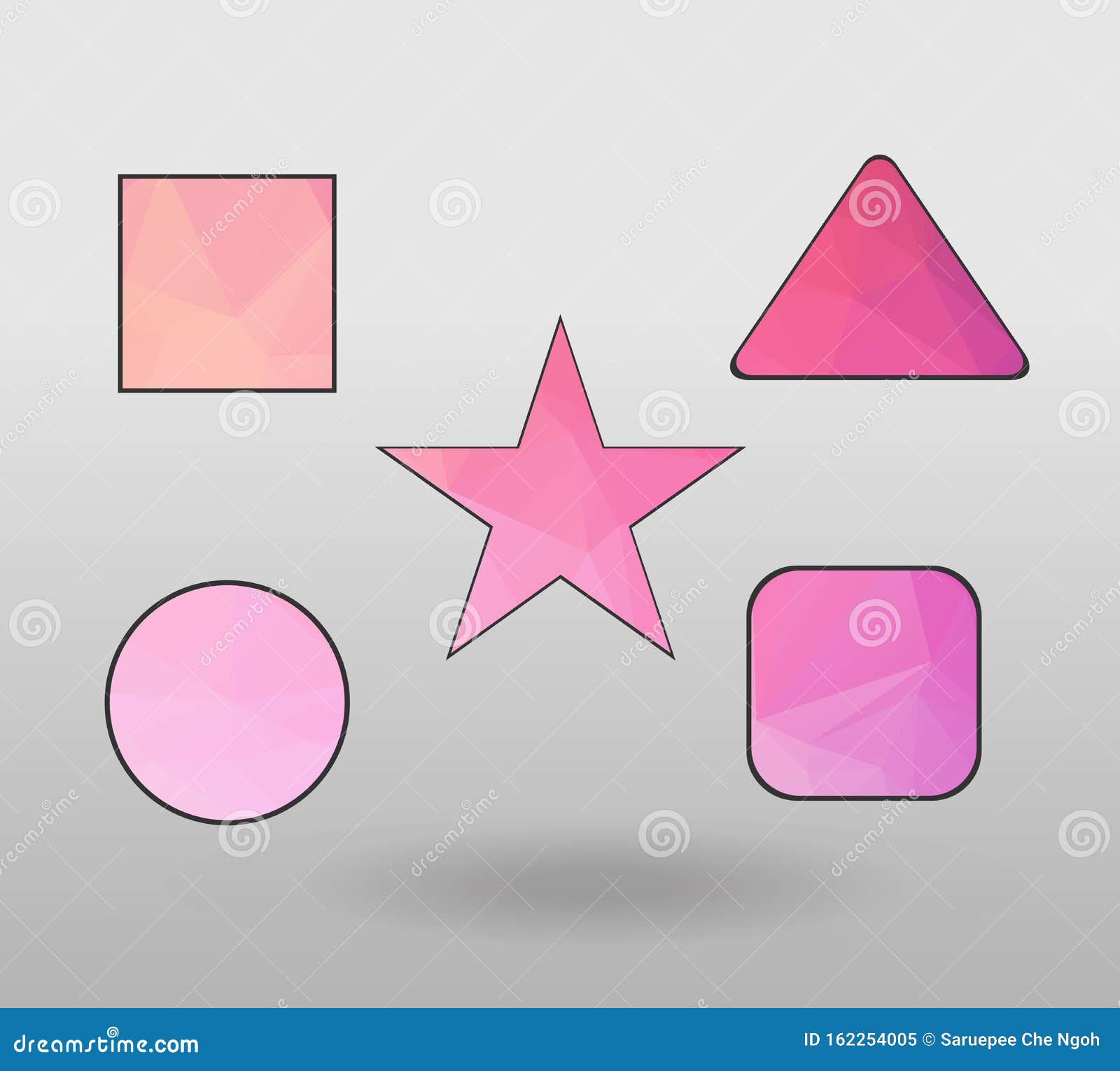 Polygonal Geometric Figures. Set of Design Elements with Square, Circle ...